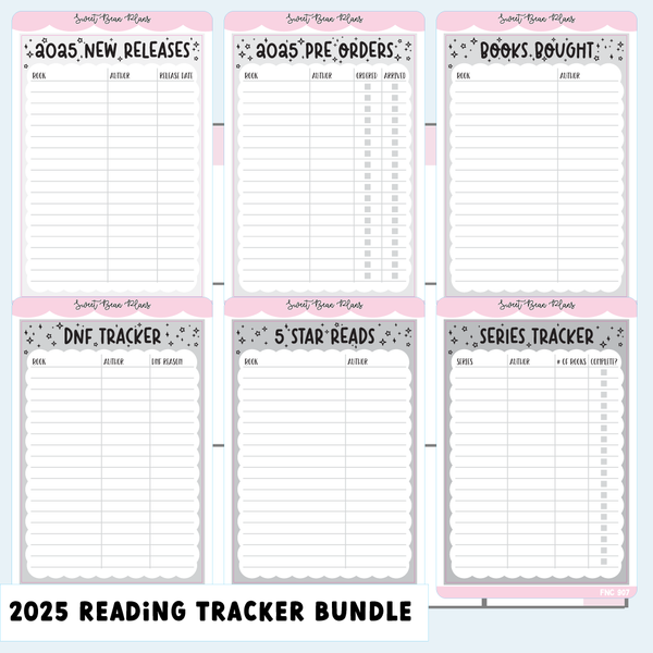 2025 Reading Tracker Bundle Neutral (6 Pages) – Sweet Bean Plans