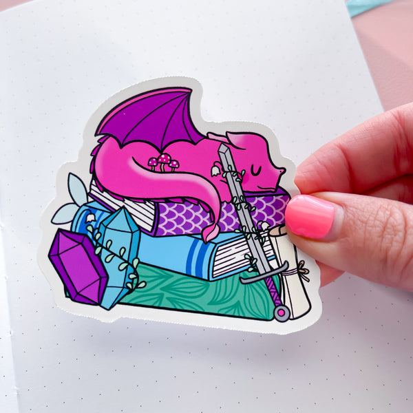 Fantasy Book Stack Vinyl Die Cut Sticker – Sweet Bean Plans