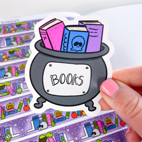 Cauldron of Books Premium Vinyl Die Cut – Sweet Bean Plans
