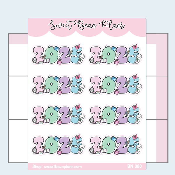 2025 Bookish Banners Vinyl Planner Stickers | Bn 380 – Sweet Bean Plans