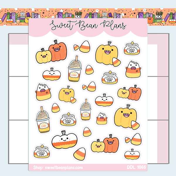Candy Pumpkins Halloween Vinyl Planner Stickers | Ddl 1066 – Sweet Bean Plans