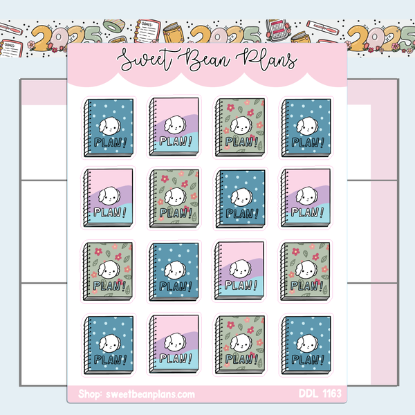 Coil Planner Doodles Vinyl Planner Stickers | Ddl 1163 – Sweet Bean Plans