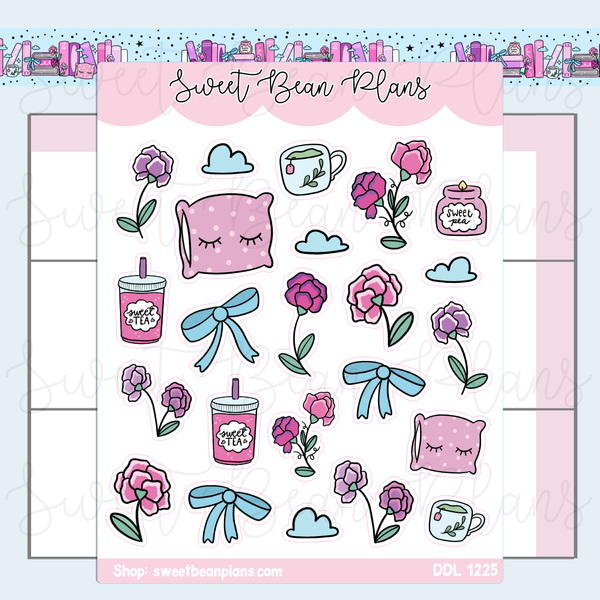 April 2025 Doodles Vinyl Planner Stickers | Ddl 1225 – Sweet Bean Plans