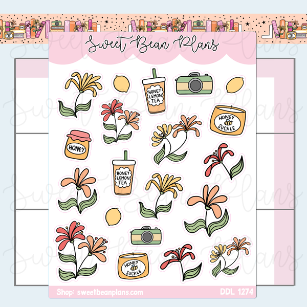 June 2025 Doodles Vinyl Planner Stickers | Ddl 1274 – Sweet Bean Plans