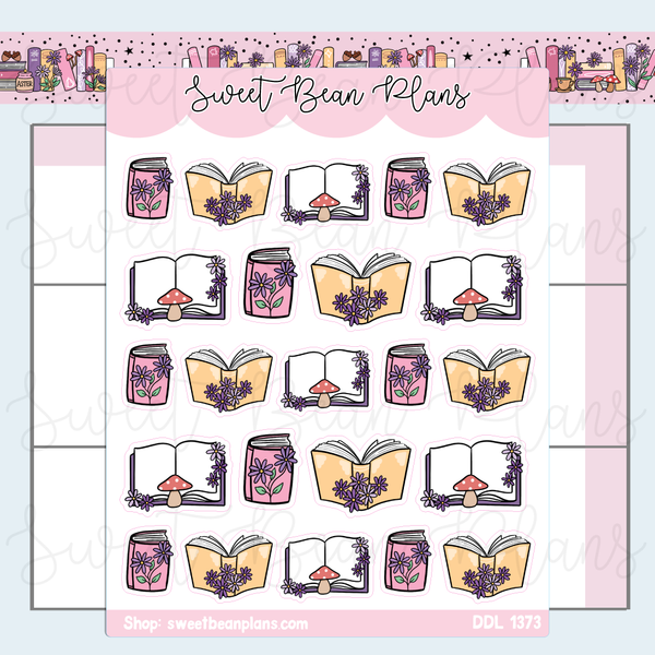 September 2025 Books Vinyl Planner Stickers | Ddl 1373 – Sweet Bean Plans