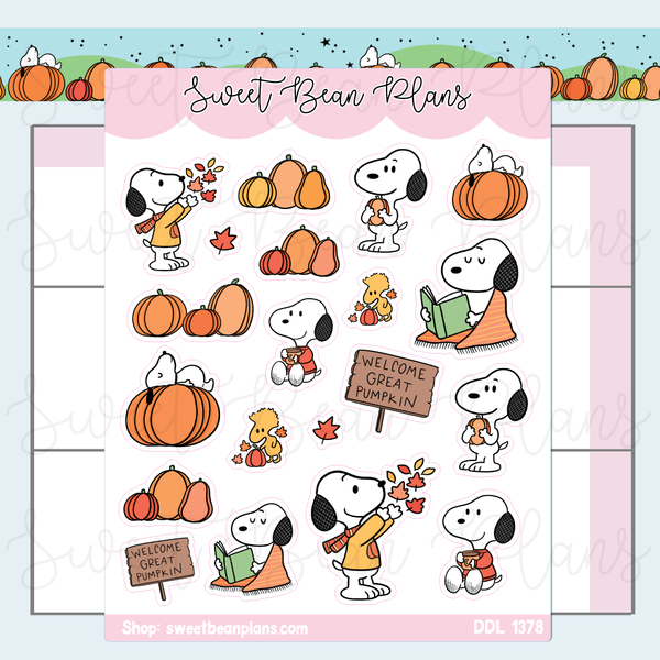 Great Pumpkin Doodles Vinyl Planner Stickers | Ddl 1378 – Sweet Bean Plans