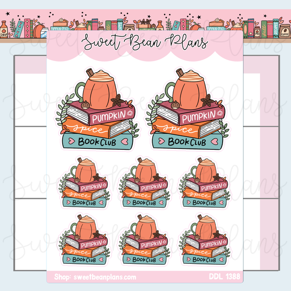 Pumpkin Spice Book Stack Vinyl Planner Stickers | Ddl 1388 – Sweet Bean ...