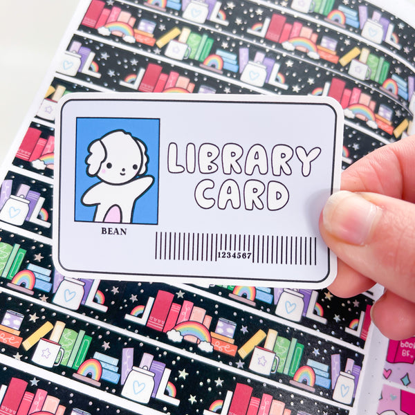 Bean's Library Card Premium Vinyl Die Cut – Sweet Bean Plans