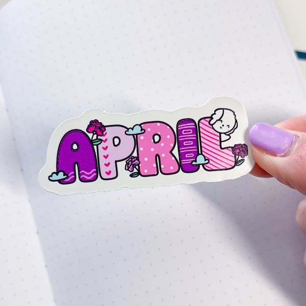 April Bean Vinyl Die Cut Sticker – Sweet Bean Plans