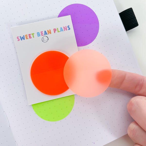 Small Neon Orange Transparent Sticky Circles – Sweet Bean Plans