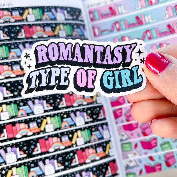 Romantasy Girl Bookish Vinyl Die Cut Sticker – Sweet Bean Plans