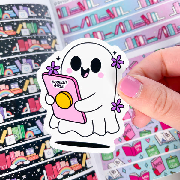 Bookish Ghost Vinyl Die Cut Sticker – Sweet Bean Plans