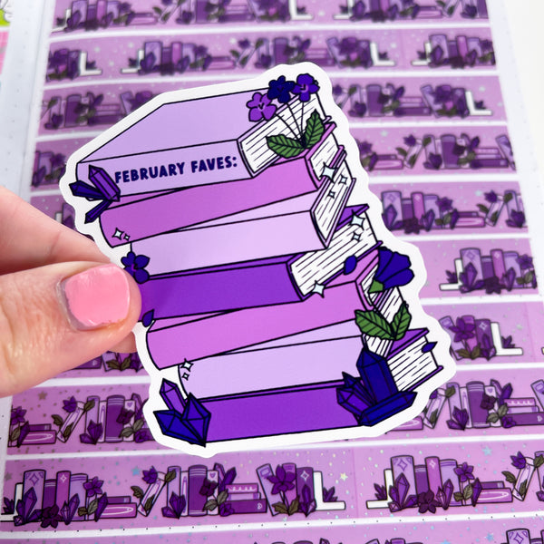 February Fave Books Vinyl Die Cut Sticker – Sweet Bean Plans