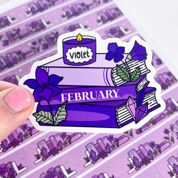 February Book Stack Vinyl Die Cut Sticker – Sweet Bean Plans