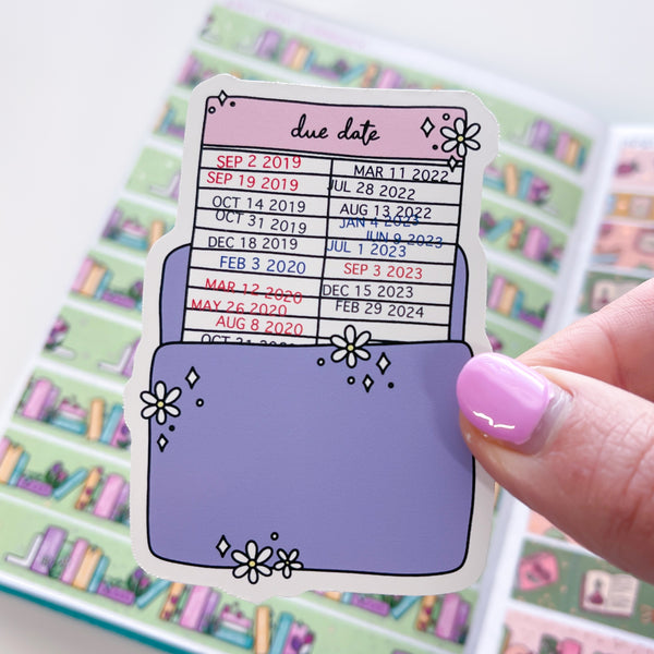 Library Books Due Vinyl Die Cut Sticker – Sweet Bean Plans