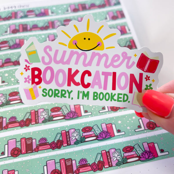 Summer Bookcation Vinyl Die Cut Sticker – Sweet Bean Plans