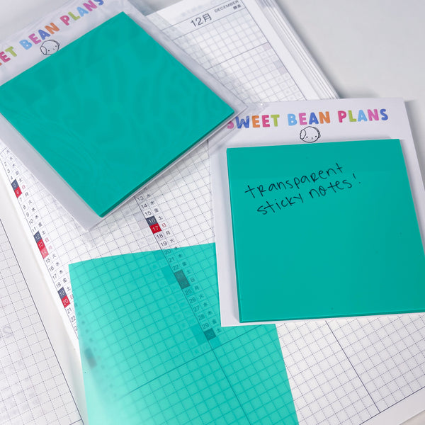 Teal Transparent Sticky Notes – Sweet Bean Plans
