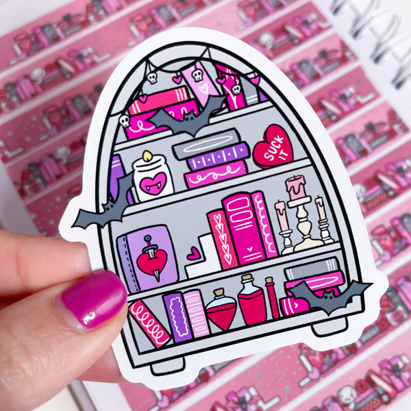 Vampire Bookcase Vinyl Die Cut Sticker – Sweet Bean Plans