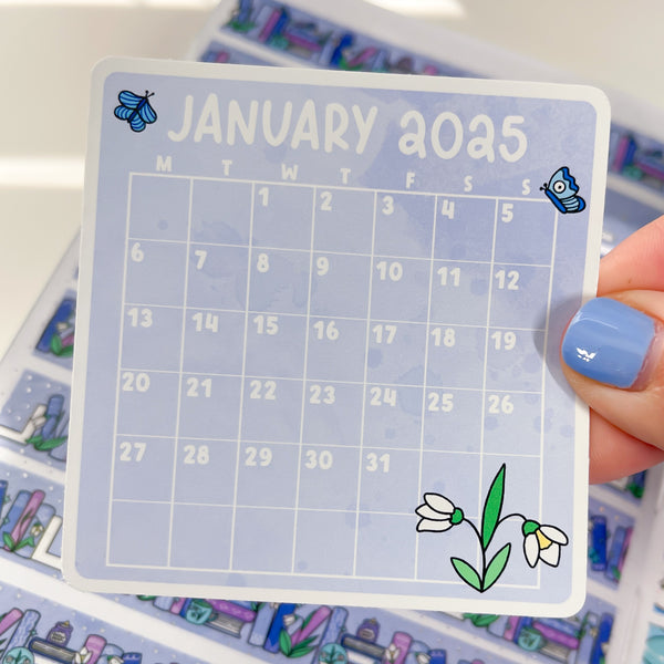 January Calendar 2025 Vinyl Die Cut Sticker – Sweet Bean Plans