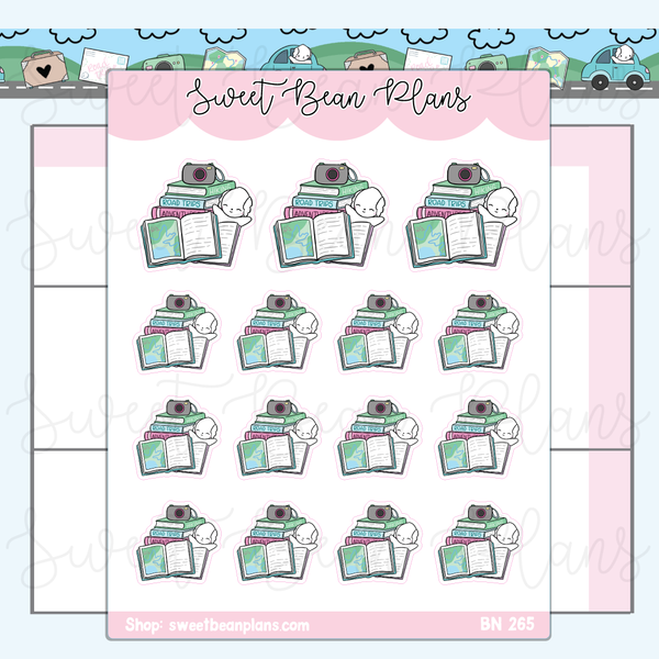 Road Trip Bean Books Vinyl Planner Stickers | Bn 265 – Sweet Bean Plans