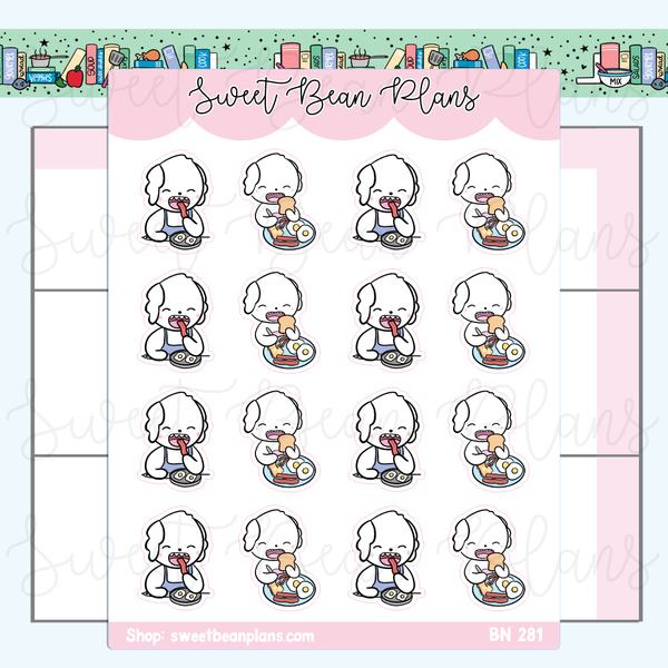 Breakfast Bean Vinyl Planner Stickers | Bn 281 – Sweet Bean Plans