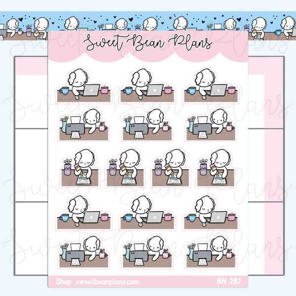 Working Bean Vinyl Planner Stickers | Bn 287 – Sweet Bean Plans