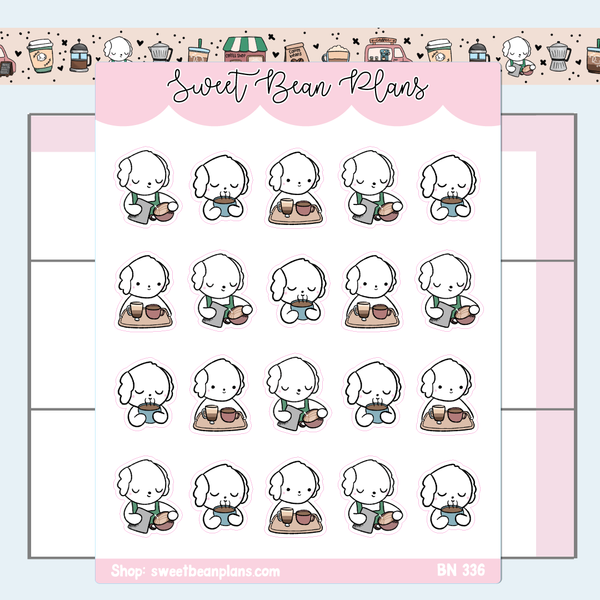 Coffee Shop Bean Vinyl Planner Stickers | Bn 336 – Sweet Bean Plans