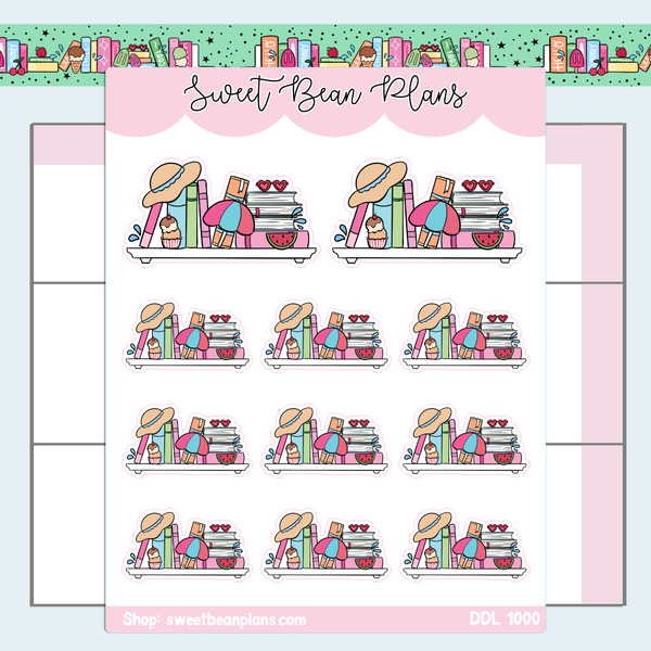 Summer Books Vinyl Planner Stickers | Ddl 1000 – Sweet Bean Plans
