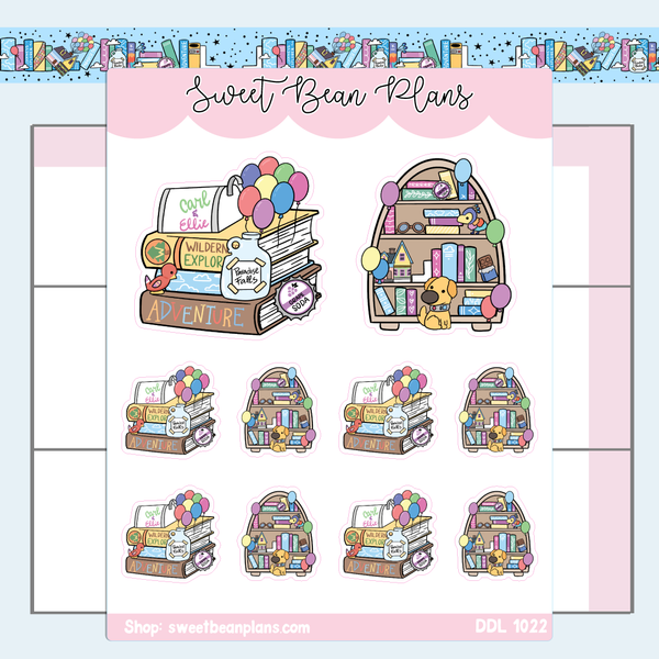 Adventure Book Stack Vinyl Planner Stickers | Ddl 1022 – Sweet Bean Plans