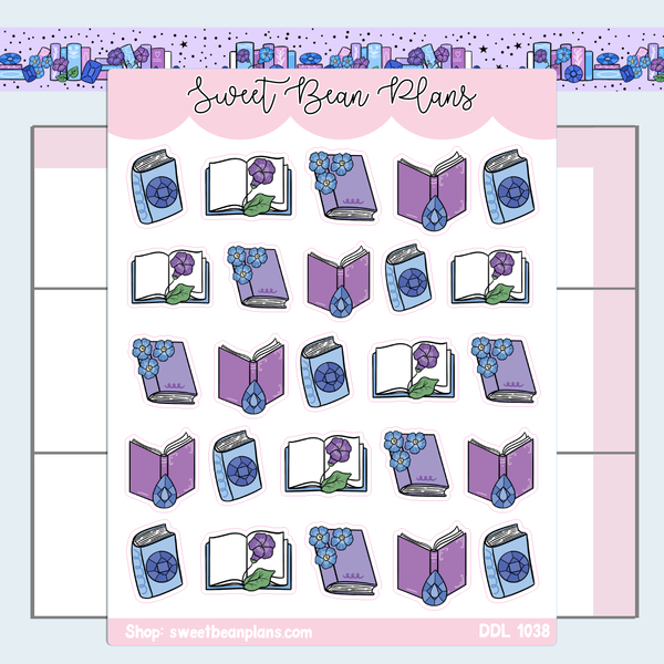 September 2024 Books Vinyl Planner Stickers | Ddl 1038 – Sweet Bean Plans