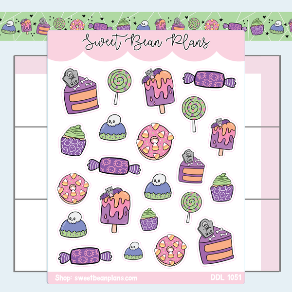 Halloween Snacks Vinyl Planner Stickers | Ddl 1051 – Sweet Bean Plans