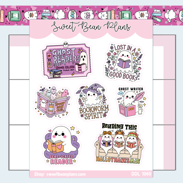 Bookworm Spirit Doodles Vinyl Planner Stickers | Ddl 1060 – Sweet Bean ...