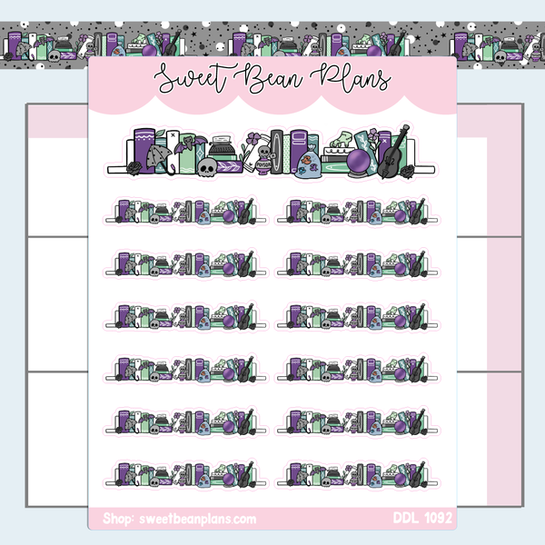 Nevermore Bookshelf Vinyl Planner Stickers | Ddl 1092 – Sweet Bean Plans