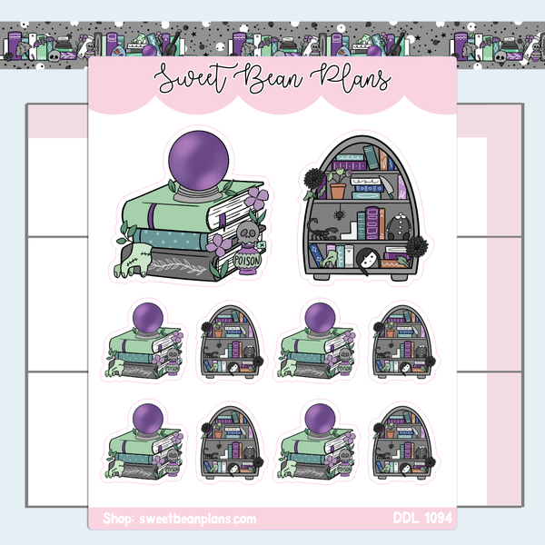 Nevermore Book Stack Vinyl Planner Stickers | Ddl 1094 – Sweet Bean Plans