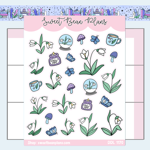January 2025 Doodles Vinyl Planner Stickers | Ddl 1170 – Sweet Bean Plans