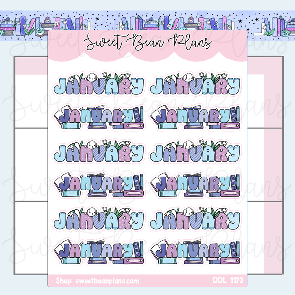 January 2025 Banners Vinyl Planner Stickers | Ddl 1173 – Sweet Bean Plans