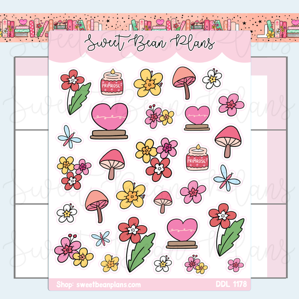February 2025 Doodles Vinyl Planner Stickers | Ddl 1178 – Sweet Bean Plans