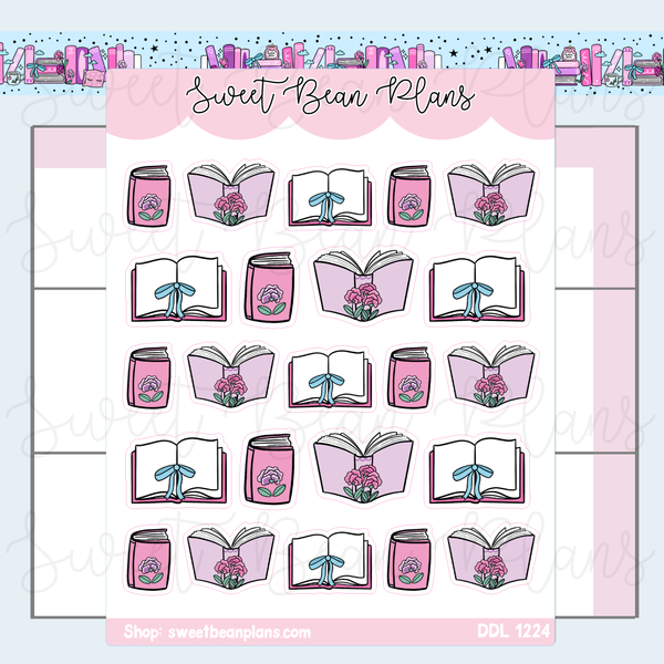 April 2025 Books Vinyl Planner Stickers | Ddl 1224 – Sweet Bean Plans