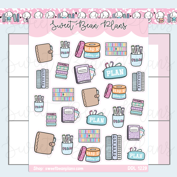 Planner Stationery Doodles Vinyl Planner Stickers | Ddl 1229 – Sweet ...