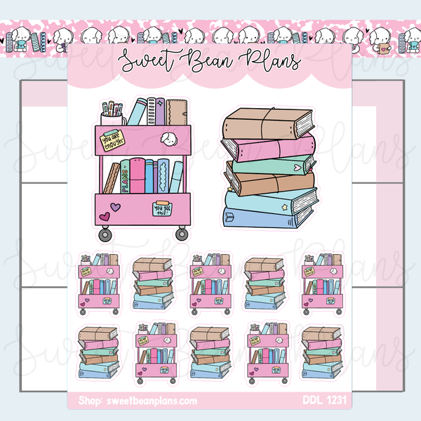 Planner Cart Doodles Vinyl Planner Stickers | Ddl 1231 – Sweet Bean Plans