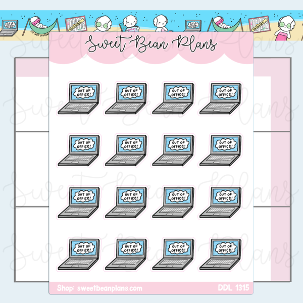 Out Of Office Vinyl Planner Stickers | Ddl 1315 – Sweet Bean Plans