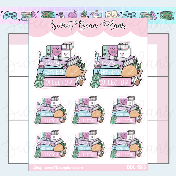 Cozy Hobbies Book Stack Vinyl Planner Stickers | Ddl 1503 – Sweet Bean ...