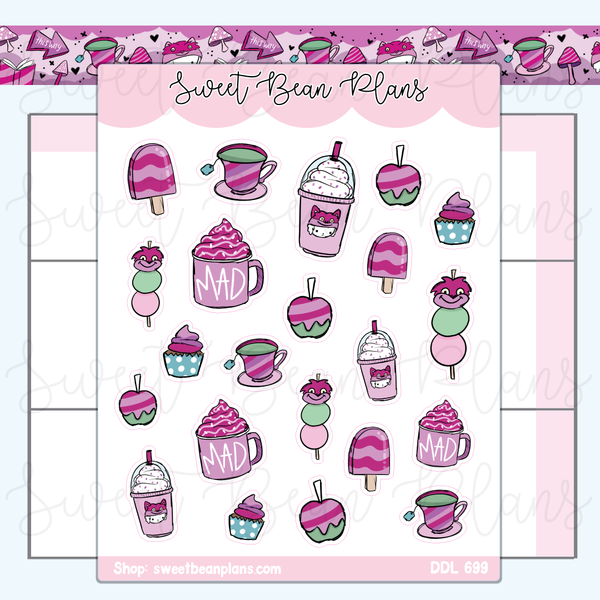 Cheshire Treats Vinyl Planner Stickers | Ddl 699 – Sweet Bean Plans