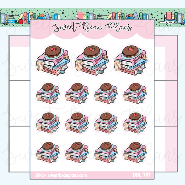 Sweet Cookbook Book Stack Vinyl Planner Stickers | Ddl 707 – Sweet Bean ...