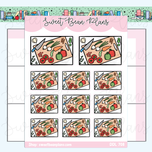 Cooking Flat Lay Vinyl Planner Stickers | Ddl 708 – Sweet Bean Plans