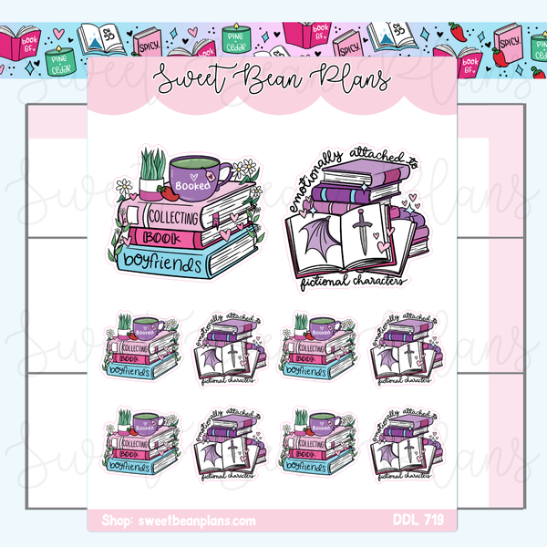 Book Boyfriend Book Stacks Vinyl Planner Stickers | Ddl 719 – Sweet ...