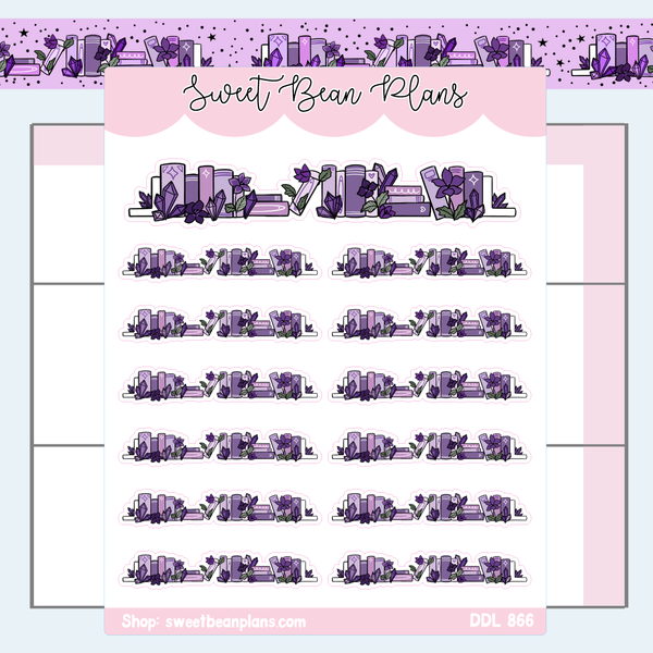 February 2024 Bookshelf Vinyl Planner Stickers | Ddl 866 – Sweet Bean Plans