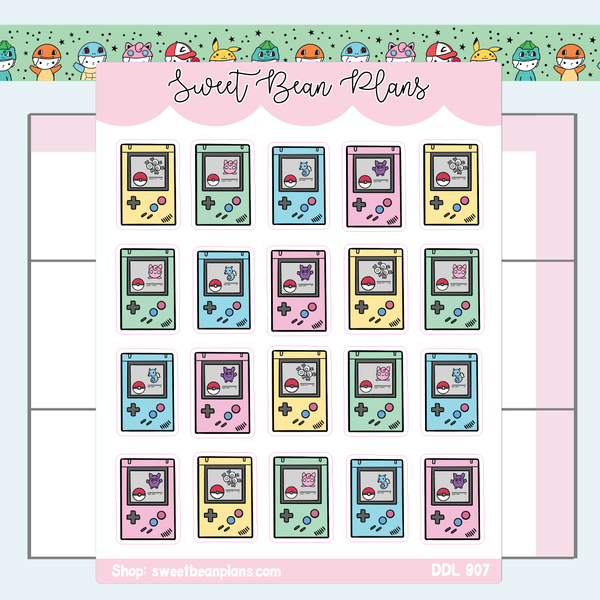 Pokebean Games Vinyl Planner Stickers | Ddl 907 – Sweet Bean Plans