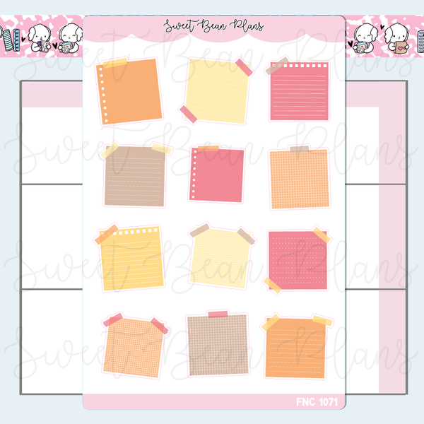 Orange/Yellow Sticky Notes Vinyl Planner Sticker | Fnc 1071 – Sweet ...