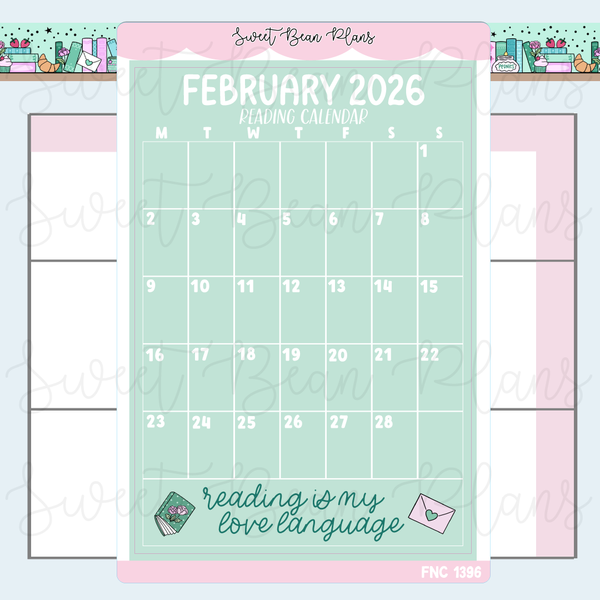 February 2026 Reading Calendar Stickers | Fnc 1396 – Sweet Bean Plans